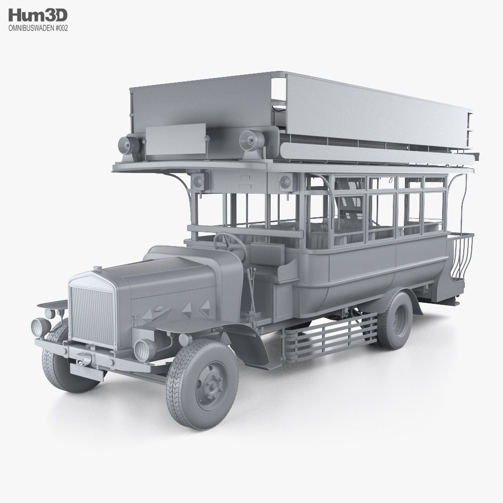 Omnibuswaden 37 typ Robert Kaufmann with HQ interior 1916 3D model ...
