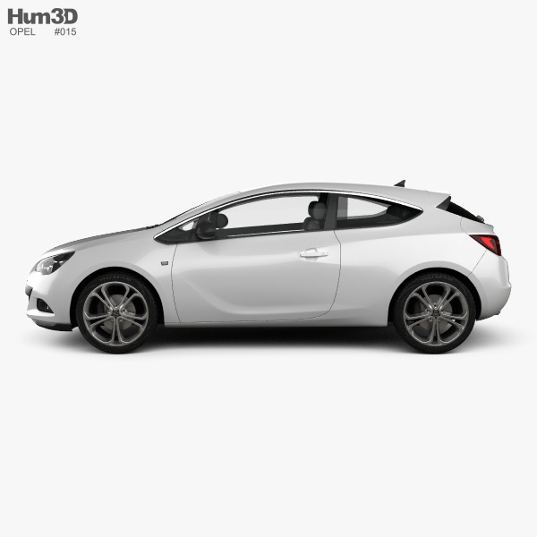 Opel Astra GTC 2014 3D model - Download Hatchback on 3DModels.org