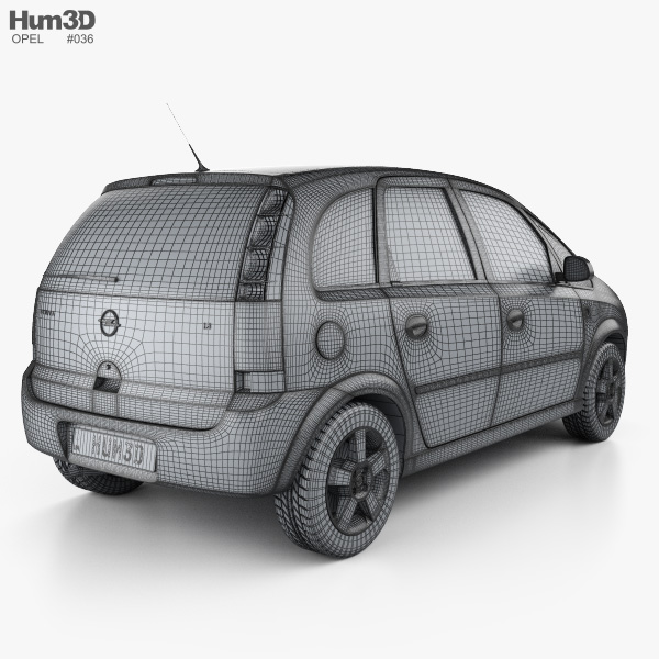 Opel Meriva (A) 2006 3D model - Download Van on 3DModels.org