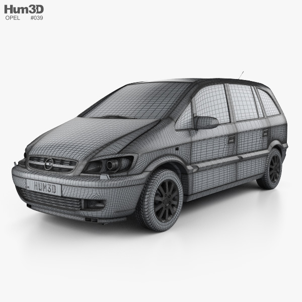 Opel Zafira (A) 2005 3D model - Download Van on 3DModels.org