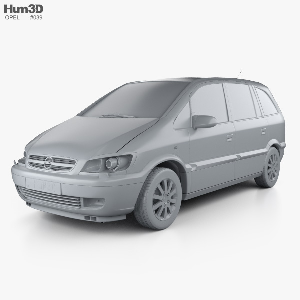 Opel Zafira (A) 2005 3D model - Download Van on 3DModels.org