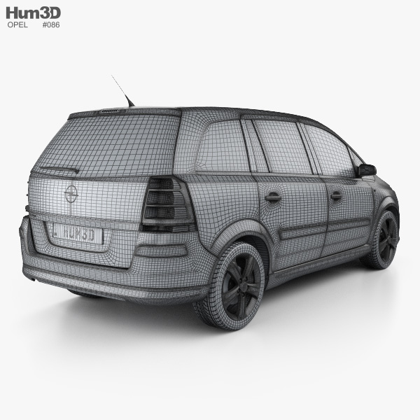 Opel Zafira (B) 2013 3D model - Download Van on 3DModels.org
