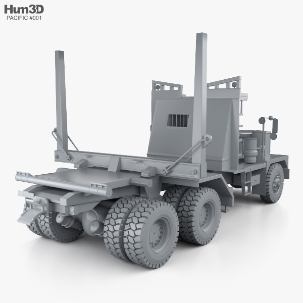 Pacific P-16 Log Truck 1978 3D model - Download Truck on 3DModels.org