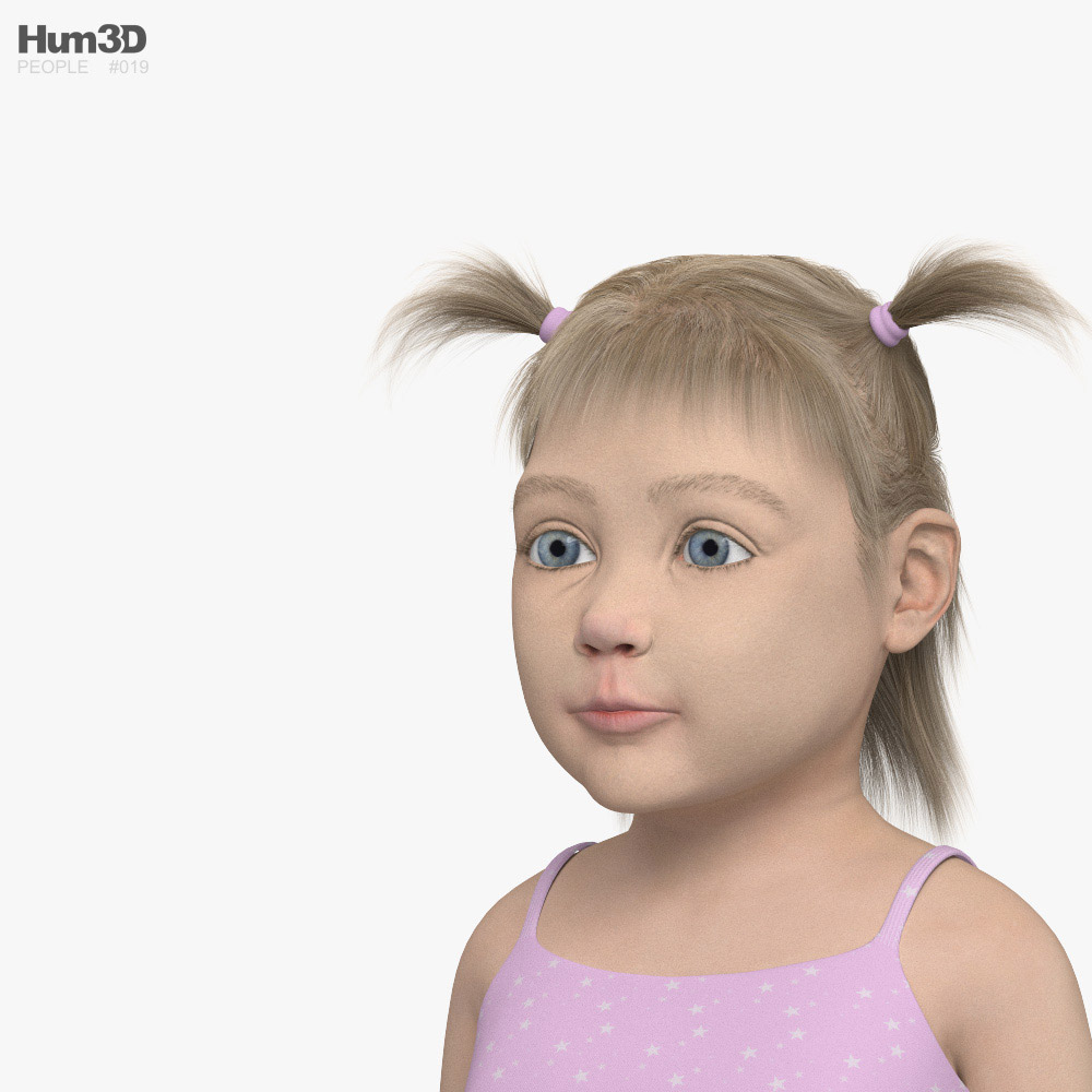 Kid Girl 3D model - Download Character on 3DModels.org