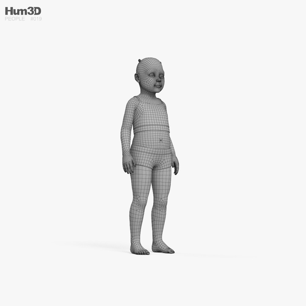 Kid Girl 3D model - Download Character on 3DModels.org
