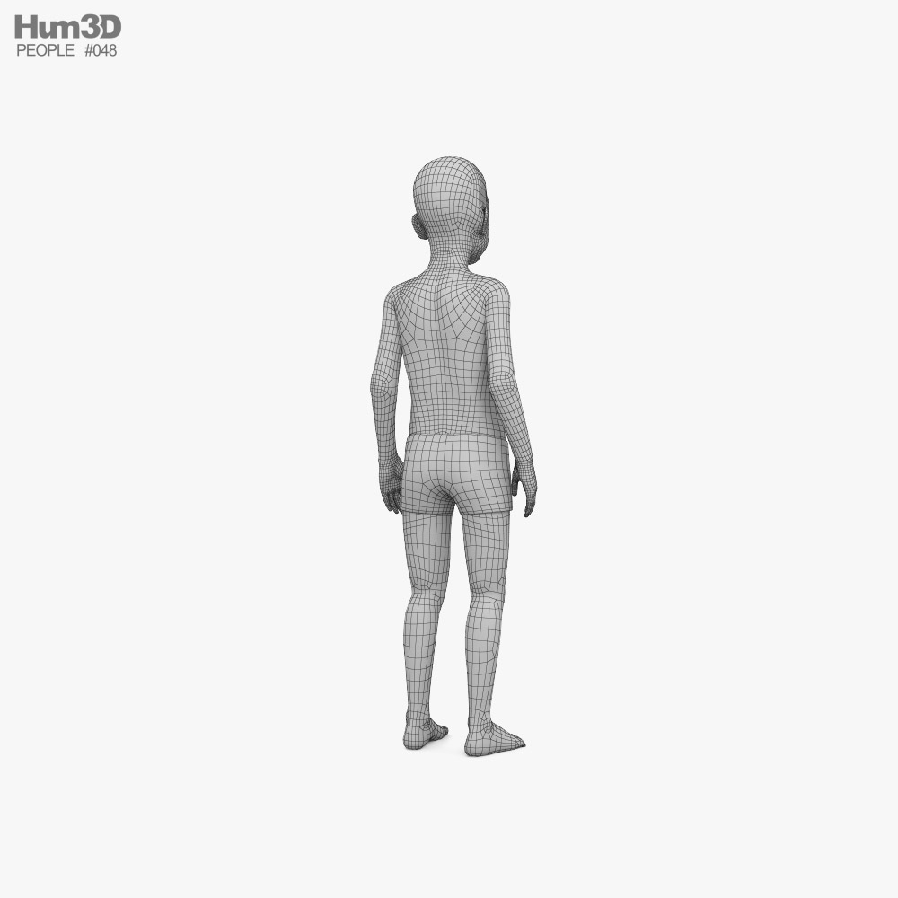 African-American Child Boy 3D model - Download Character on 3DModels.org