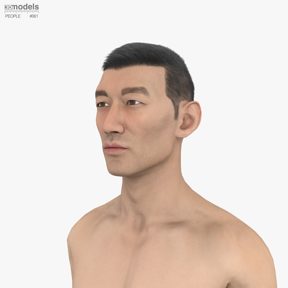 Realistic Asian Man 3D model - Download Character on 3DModels.org