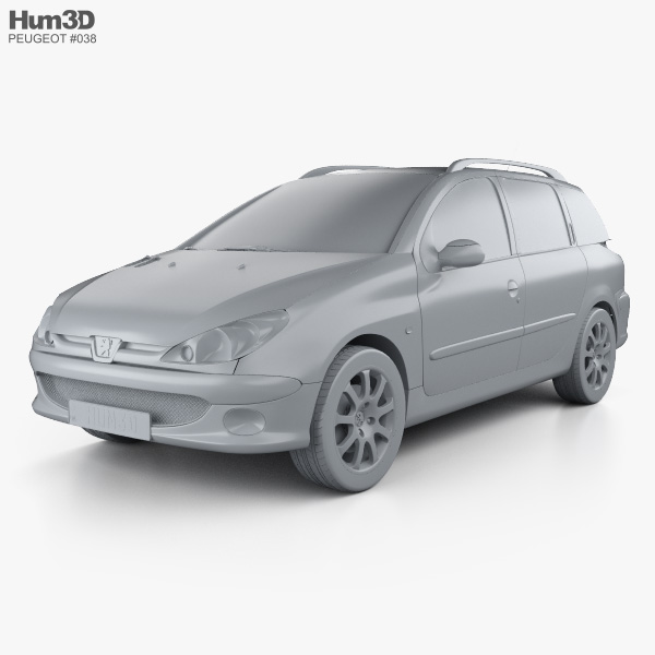 Peugeot 206 SW 2010 3D model - Download Wagon car on 3DModels.org