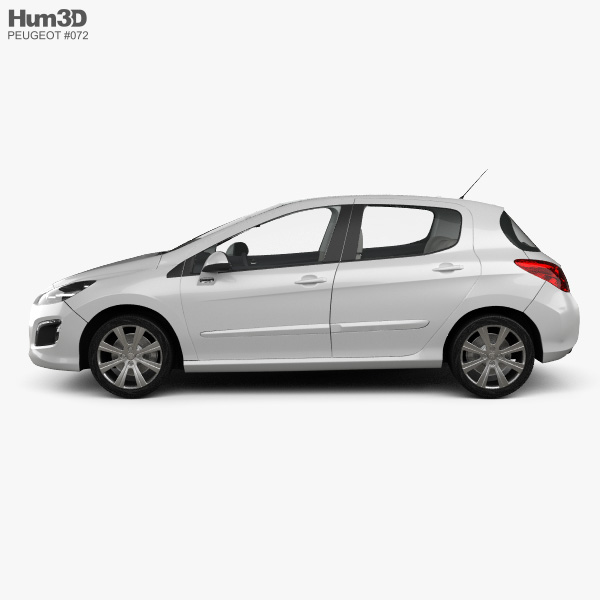 Peugeot 308 5-door with HQ interior 2013 3D model - Download Hatchback ...