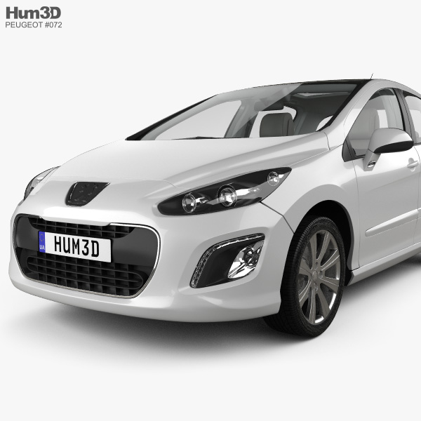 Peugeot 308 5-door with HQ interior 2013 3D model - Download Hatchback ...