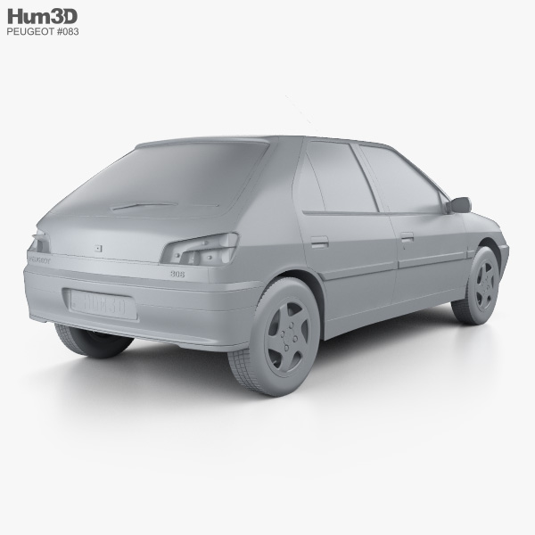 Peugeot 306 5-door hatchback 1997 3D model - Download Hatchback on ...