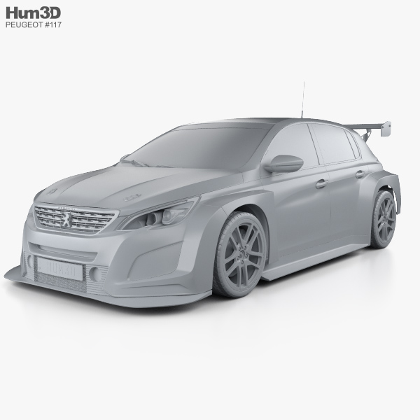Peugeot 308 TCR 2018 3D model - Download Hatchback on 3DModels.org