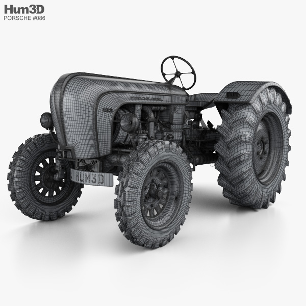 Porsche Diesel Tractor P 133 1956 3D model - Download Tractor on ...