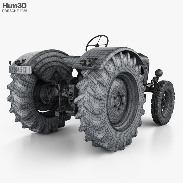 Porsche Diesel Tractor P 133 1956 3D model - Download Tractor on ...