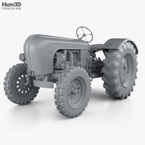 Porsche Diesel Tractor P 133 1956 3D model - Download Tractor on ...