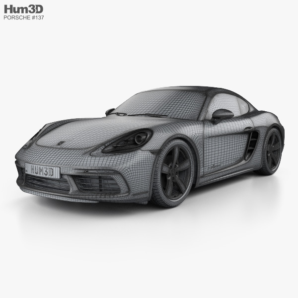 Porsche Cayman 718 T 2021 3D model - Download Sports car on 3DModels.org