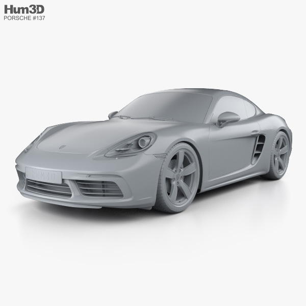 Porsche Cayman 718 T 2021 3D model - Download Sports car on 3DModels.org
