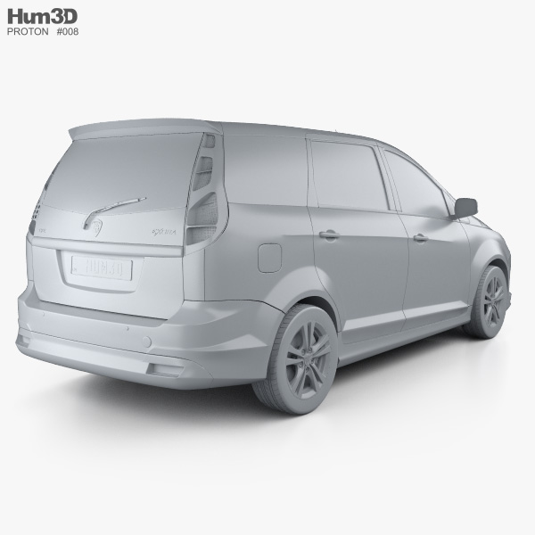 Proton Exora 2013 3D model - Download Van on 3DModels.org