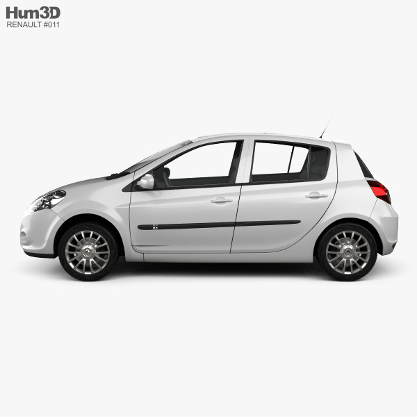 Renault Clio 5-door 2013 3D model - Download Hatchback on 3DModels.org