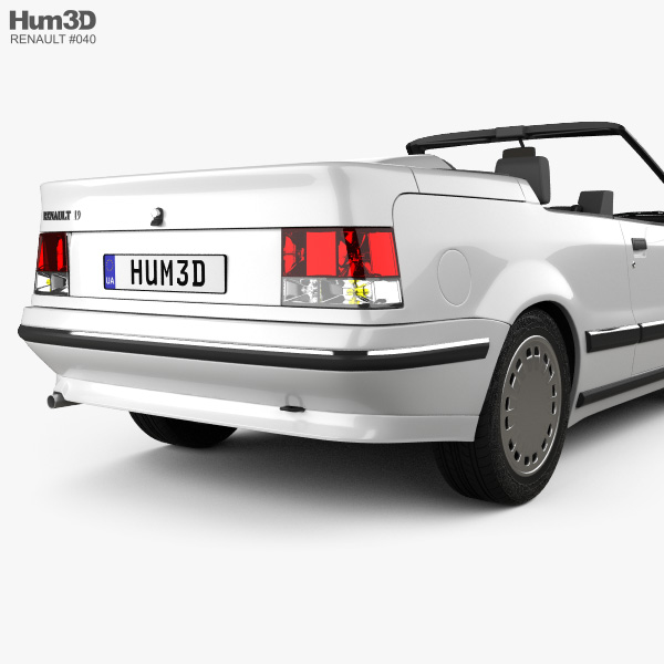 Renault 19 convertible 1988 3D model - Download Sports car on 3DModels.org
