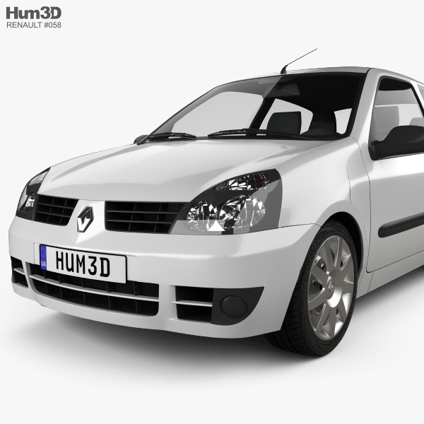 Renault Clio Mk2 3도어 2012 3D 모델 - 다운로드 Hatchback on 3DModels.org
