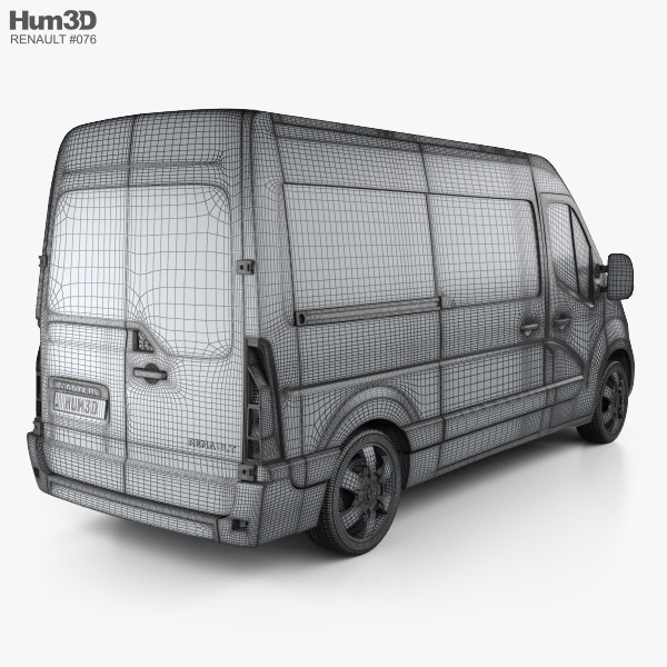 Renault Master Passenger Van 2014 3D model - Download Van on 3DModels.org