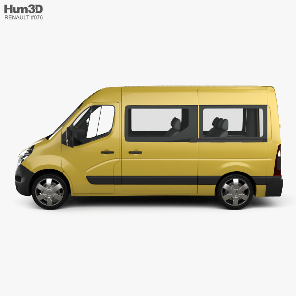 Renault Master Passenger Van 2014 3D model - Download Van on 3DModels.org