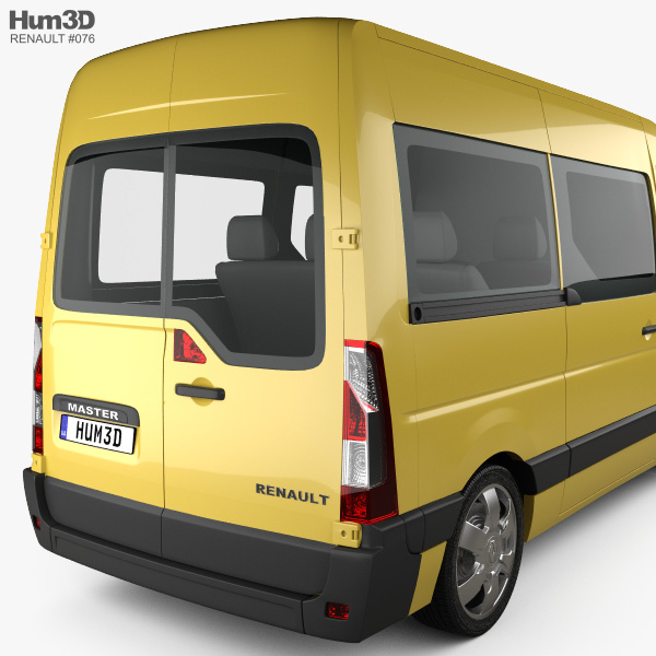 Renault Master Passenger Van 2014 3D model - Download Van on 3DModels.org