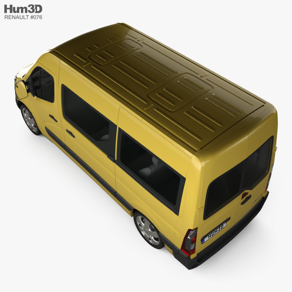 Renault Master Passenger Van 2014 3D model - Download Van on 3DModels.org