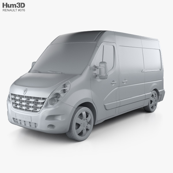 Renault Master Passenger Van 2014 3D model - Download Van on 3DModels.org