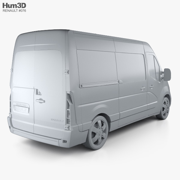 Renault Master Passenger Van 2014 3D model - Download Van on 3DModels.org