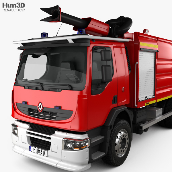 Renault Premium Lander Fire Truck 2014 3D model - Download Truck on ...