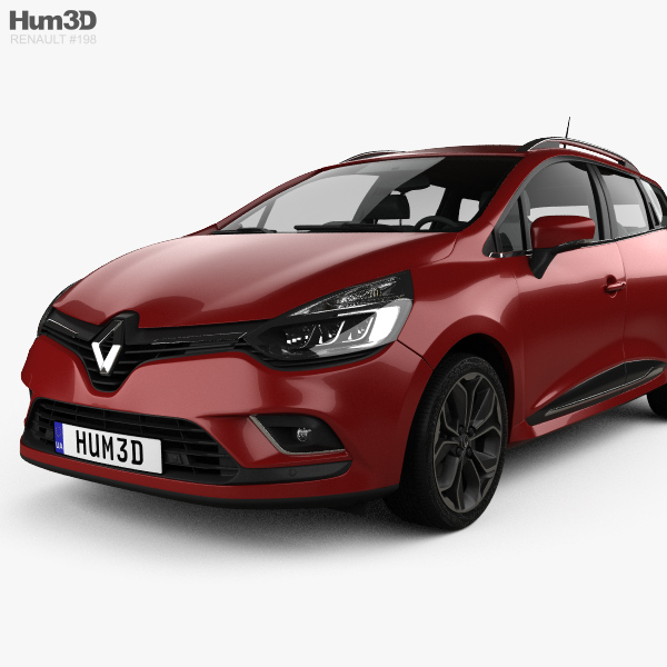 Renault Clio Signature Nav Estate 2018 3D 모델 - 다운로드 Wagon car on ...
