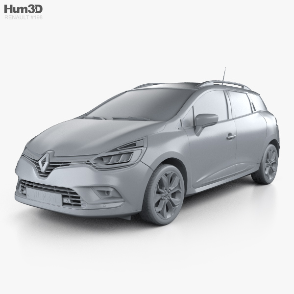 Renault Clio Signature Nav Estate 2018 3D 모델 - 다운로드 Wagon car on ...