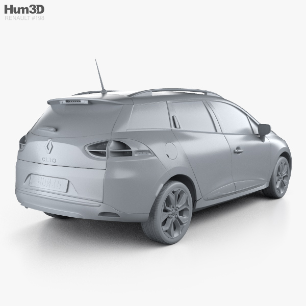 Renault Clio Signature Nav Estate 2018 3D 모델 - 다운로드 Wagon car on ...