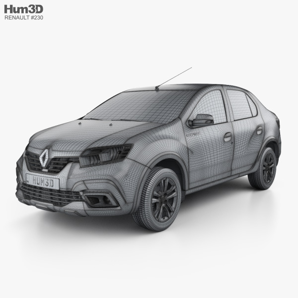 Renault Logan Stepway City CIS-spec 2020 3D model - Download Sedan on ...