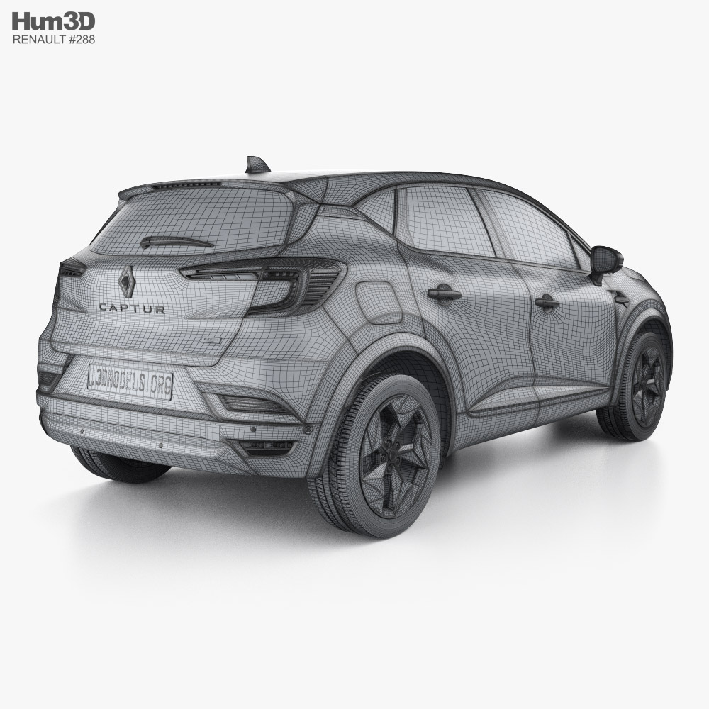 Renault Captur E-Tech Hybrid Techno 2025 3D model - Download Crossover ...