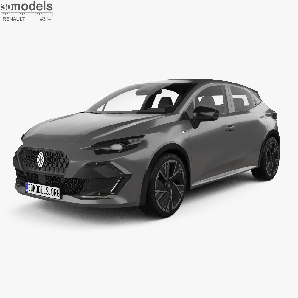 Renault Clio hybrid E-Tech Esprit Alpine 2025 3Dモデル - ダウンロード Sedan on ...