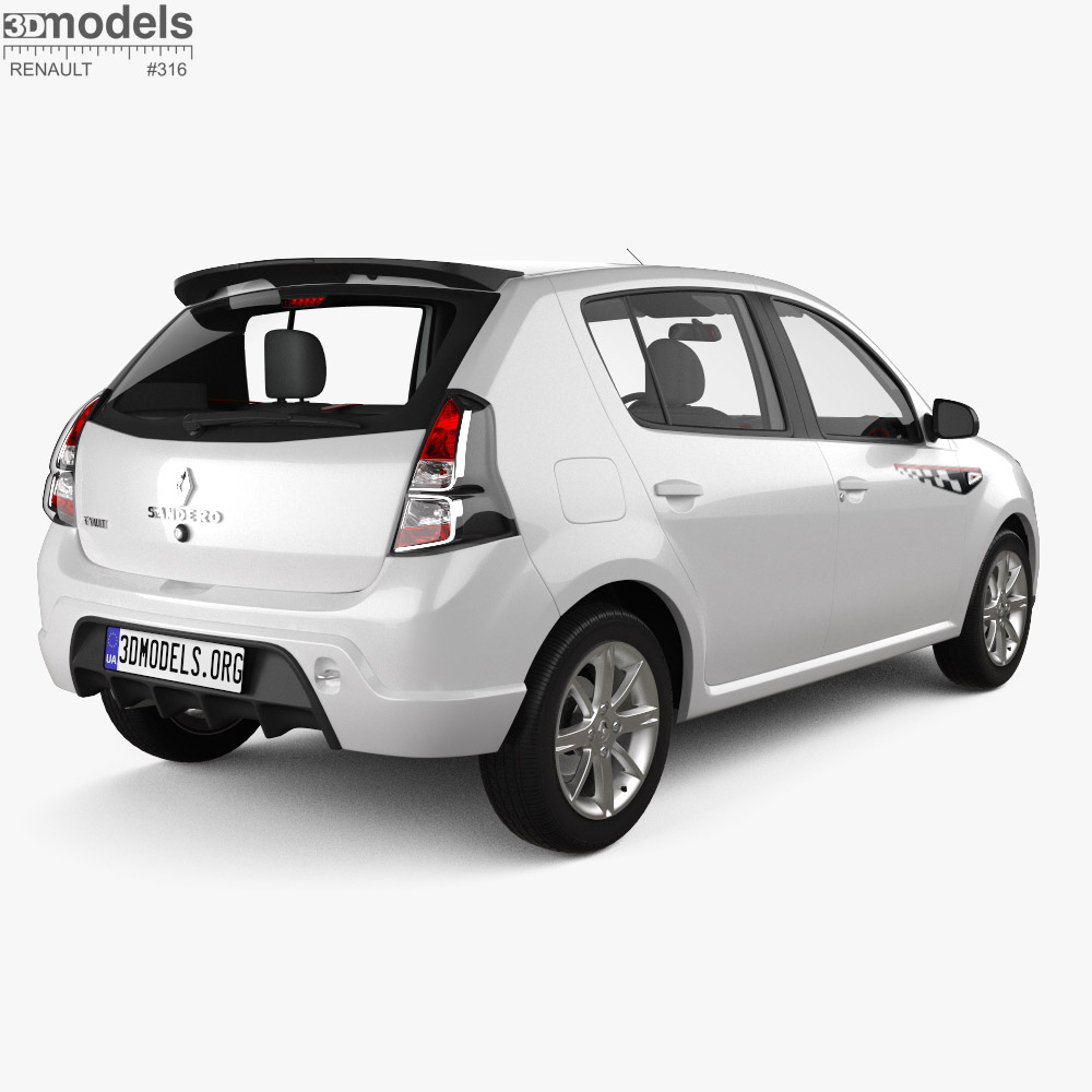Renault Sandero GT Line BR-specs with HQ interior and engine 2012 3D ...