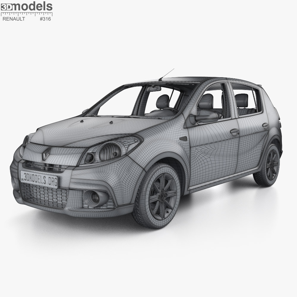 Renault Sandero GT Line BR-specs with HQ interior and engine 2012 3D ...
