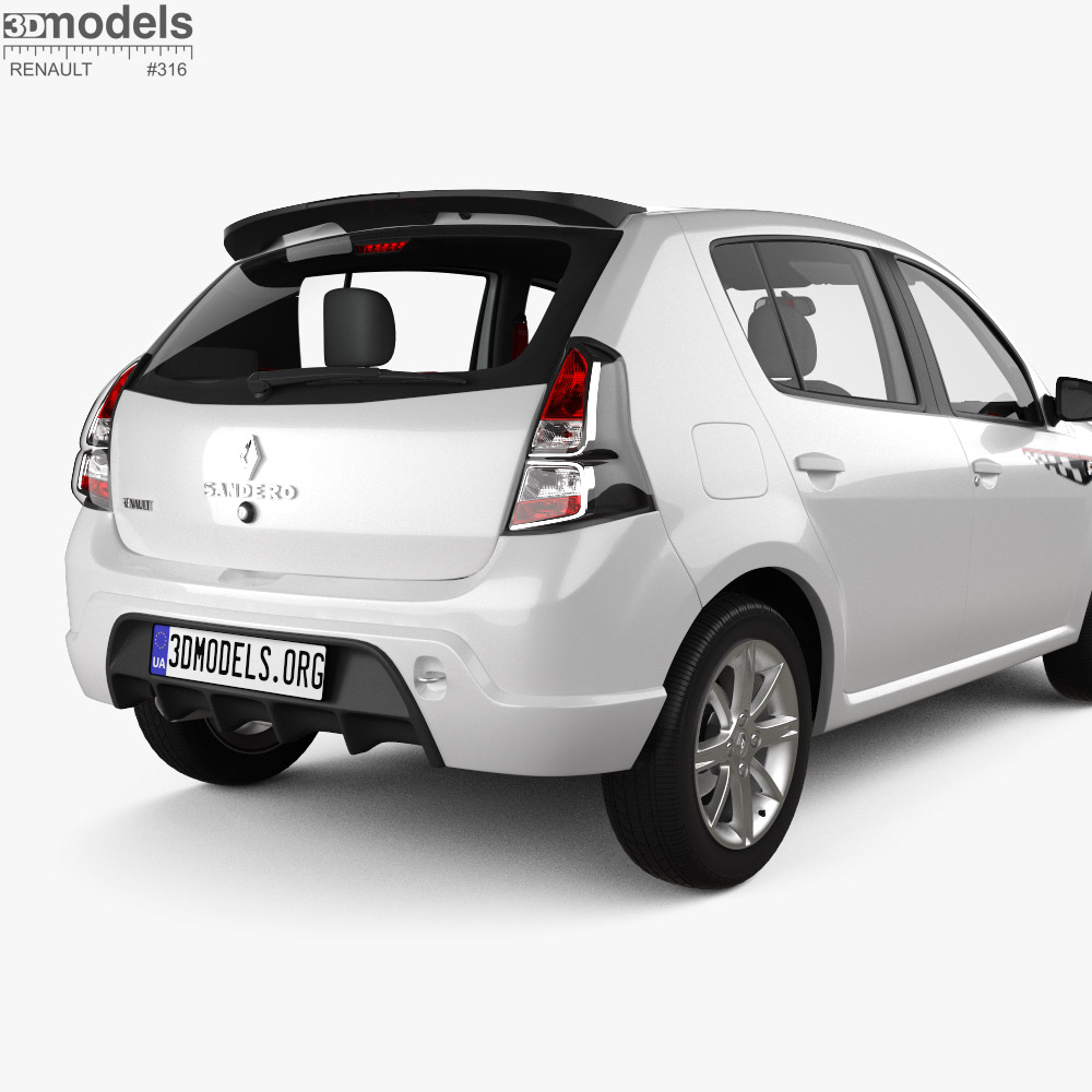 Renault Sandero GT Line BR-specs with HQ interior and engine 2012 3D ...