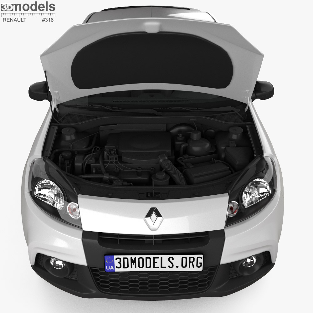 Renault Sandero GT Line BR-specs with HQ interior and engine 2012 3D ...
