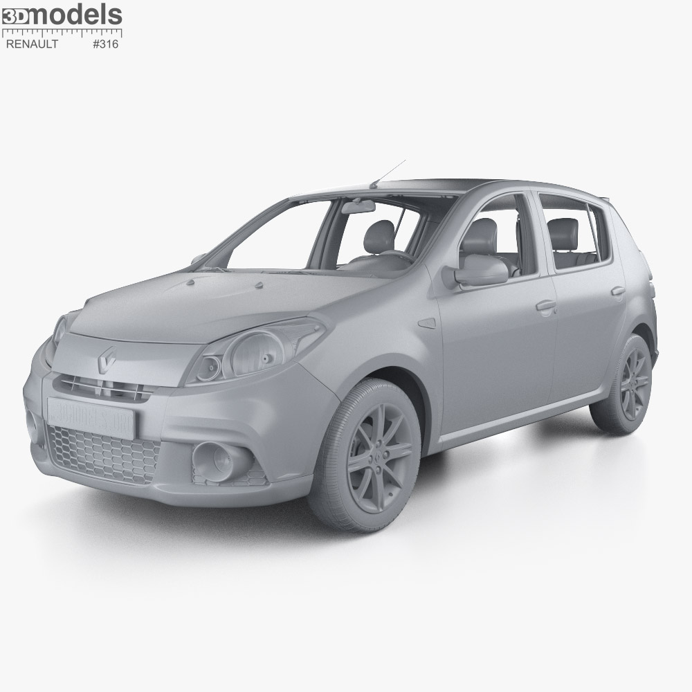 Renault Sandero GT Line BR-specs with HQ interior and engine 2012 3D ...