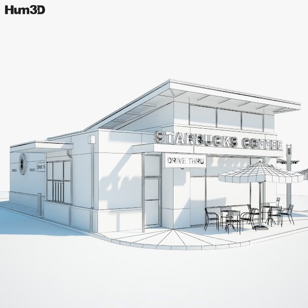 Starbucks Restaurant 01 3D model - Download Commercial Building on ...