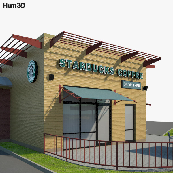 Starbucks Restaurant 02 3D model - Download Commercial Building on ...