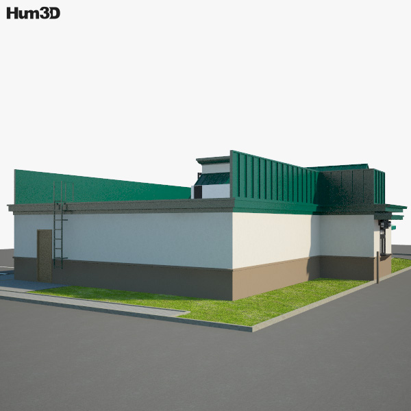 Starbucks 음식점 03 3D 모델 - 다운로드 Commercial Building on 3DModels.org