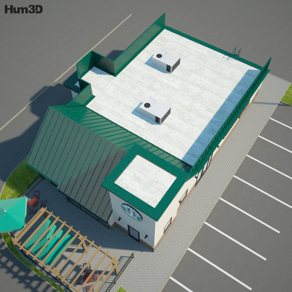 Starbucks 음식점 03 3D 모델 - 다운로드 Commercial Building on 3DModels.org