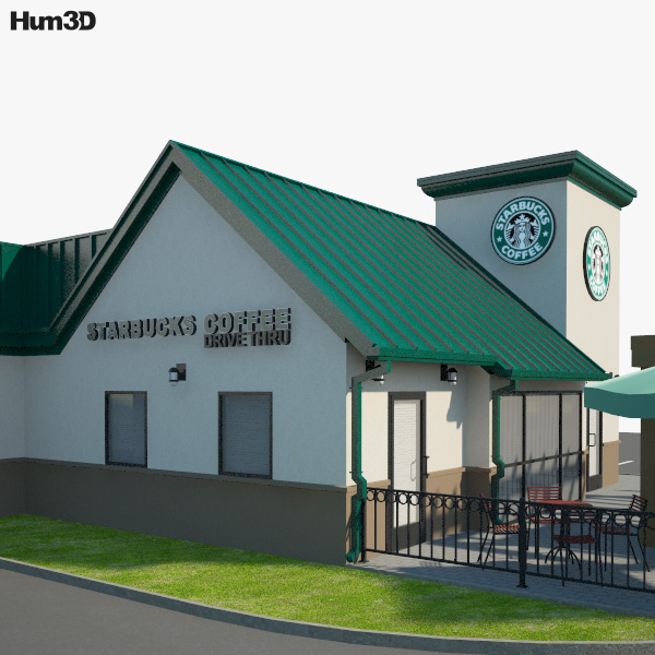 Starbucks 음식점 03 3D 모델 - 다운로드 Commercial Building on 3DModels.org
