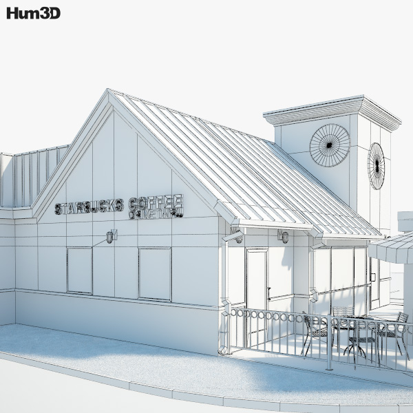 Starbucks 음식점 03 3D 모델 - 다운로드 Commercial Building on 3DModels.org