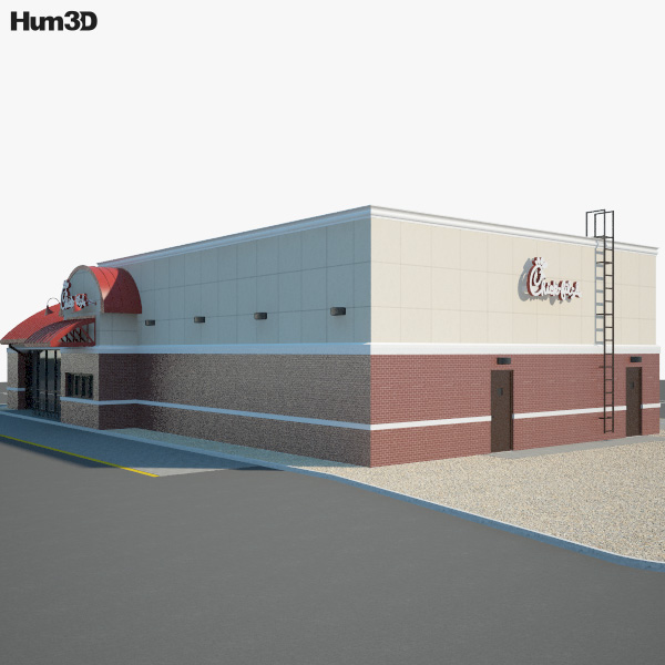 Chick-fil-A Restaurant 01 3D model - Download Commercial Building on ...
